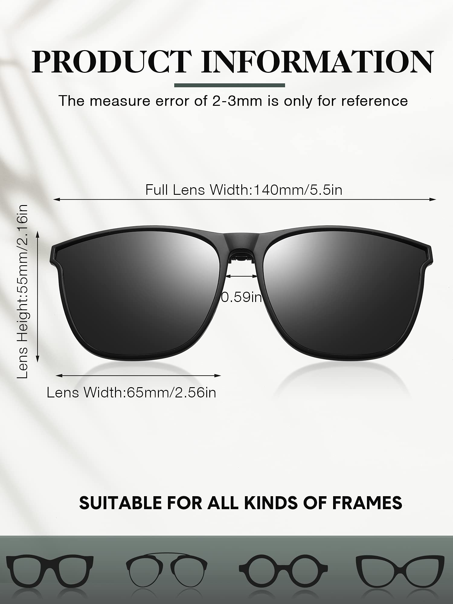 Frienda 3 Pair Oversize Polarized Clip-on Sunglasses Large Anti-glare TR90 Frame Flip up Driving Glasses for Women Men (Black Gray, Yellow)