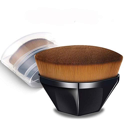 Foundation Makeup Brush Flat Top Kabuki Hexagon Face Blush Liquid Powder Foundation Brush for Blending Liquid, Cream or Flawless Powder Cosmetics (Pink)