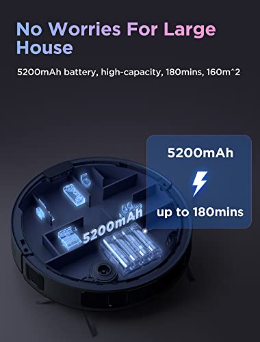 OBODE Robot Vacuum and mop Combo, 4000Pa Suction, LDS Navigation, Self Emptying and Intelligent Mop Lifting, 180mins Runtime, Compatible with WiFi/APP/Alexa, A8+