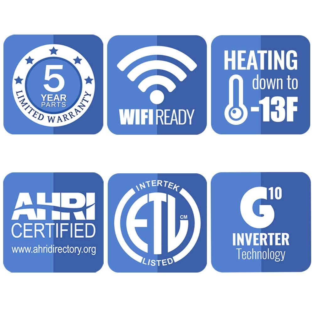 Gree 18,000 BTU 16 SEER LIVO Gen3 Wall Mount Ductless Mini Split Air Conditioner Heat Pump 208/230V - Built-in Wi-Fi