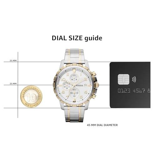 Fossil Men's Dean Quartz Stainless Steel Chronograph Watch, Color: Gold/Silver (Model: FS4795IE)