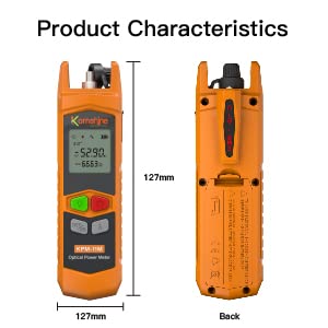 KomShine KPM-11M Power Meter Tester 7 Wavelengths + KFL-11M 30mW 25kmVisual Fault Locator VFL Fiber Optic Red Light Pen LED Lights Adapter for FC SC ST Connectors