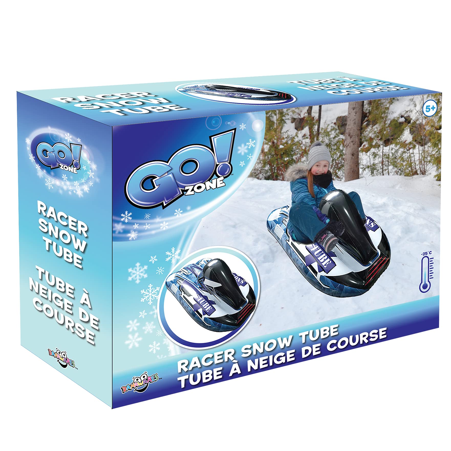 Go! Zone - Racer Snow Sled for Kids, Inflatable Snow Mobile, Heavey Duty Snow Tube