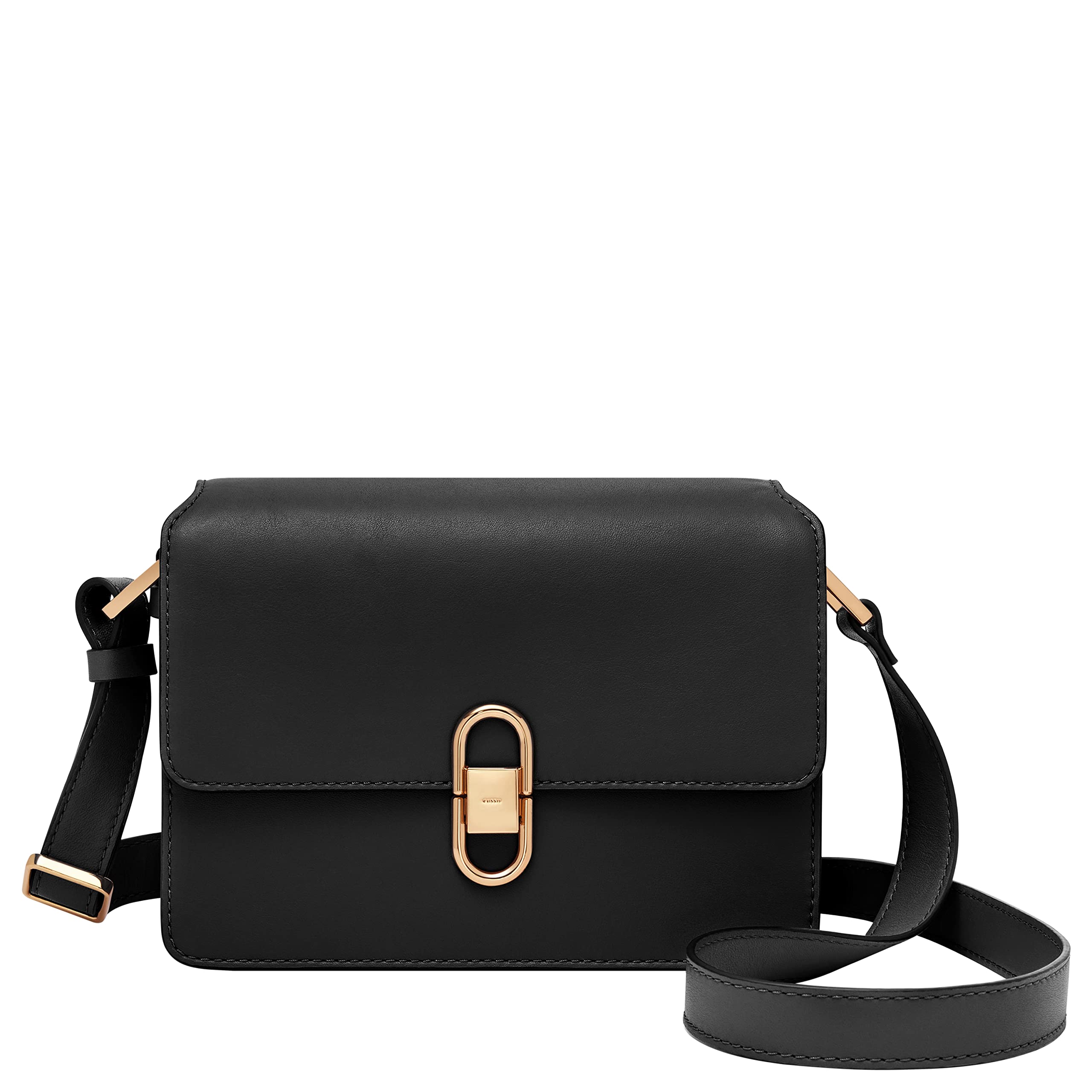 Fossil Women's Avondale Leather Small Crossbody Purse Handbag, Black (Model: ZB1860001)