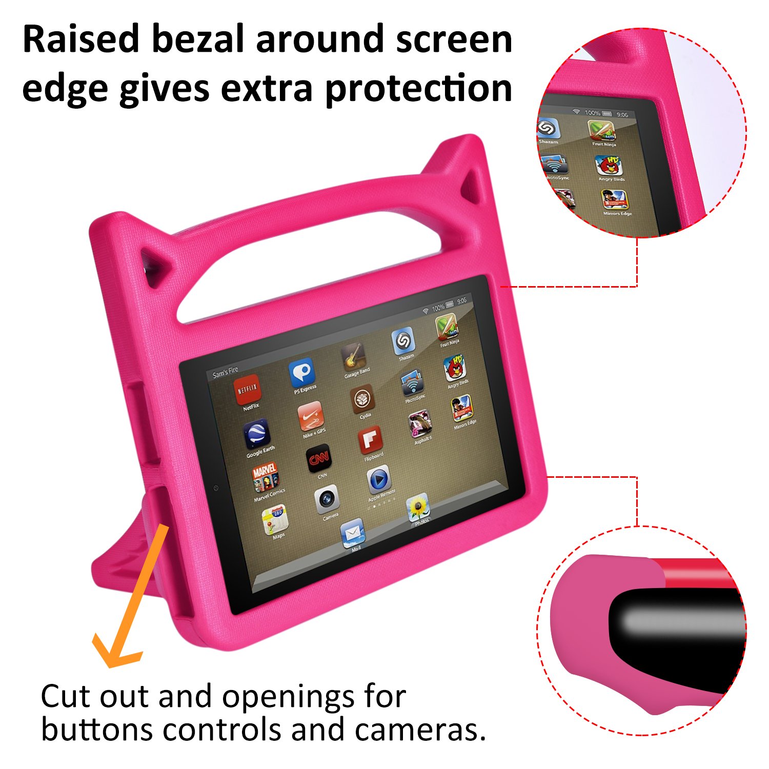Fire 7 Tablet Case,Kindle Fire 7 Case,Fire Tablet 7 Case for Kids -Dinines Kids Shock Proof Protective Cover Case for Amazon Fire 7 Tablet (Compatible with 2019&2015&2017 Release)