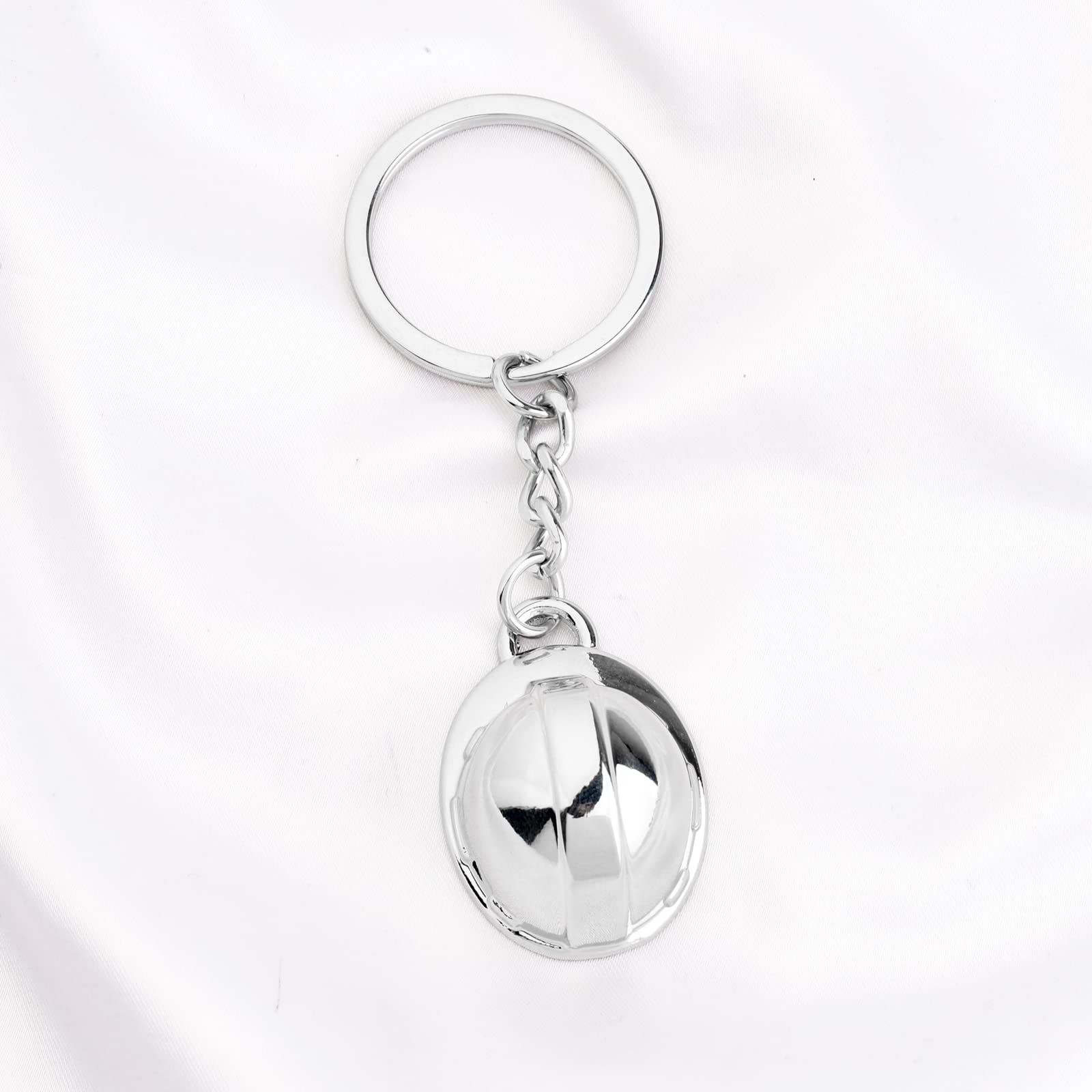 FUSTMW Firefighter Gifts Firefighter Helmet Keychain Fireman Gifts Firefighter Graduation Gifts Inspirational (Silver)