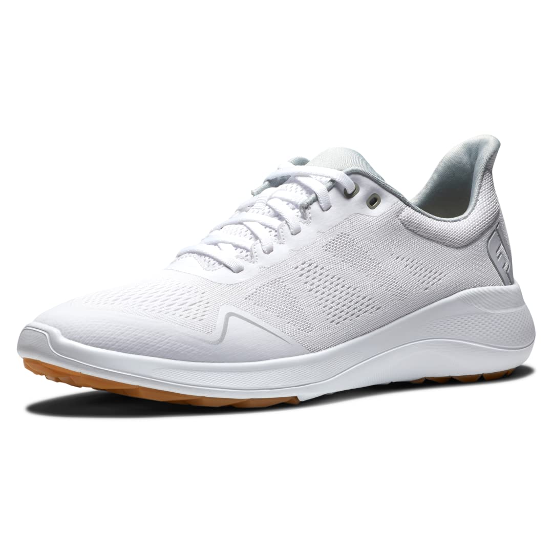 FootJoy mens Fj Flex Golf Shoe, White/White/Tan, 11.5 US