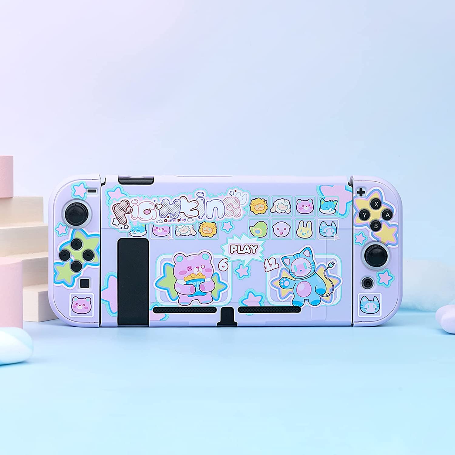 GeekShare Protective Case Slim Cover Case Compatible with Nintendo Switch and Joy-Con - Shock-Absorption and Anti-Scratch (Animal Fighter)