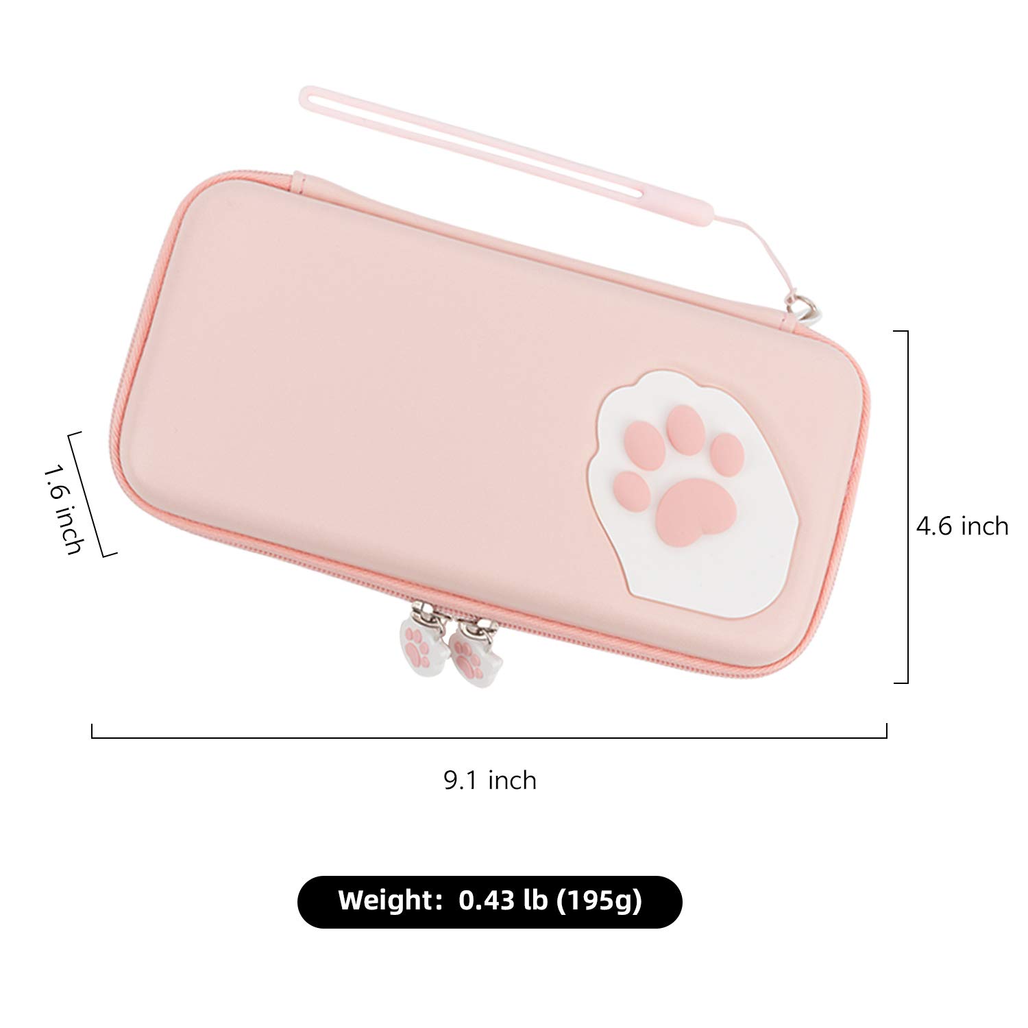 GeekShare Cat Paw Case for Nintendo Switch Lite - Slim Hard Carrying Case Portable for Switch Lite and Gaming Accessories - One Detachable Hand Strap (Pink) [Nintendo_Switch]