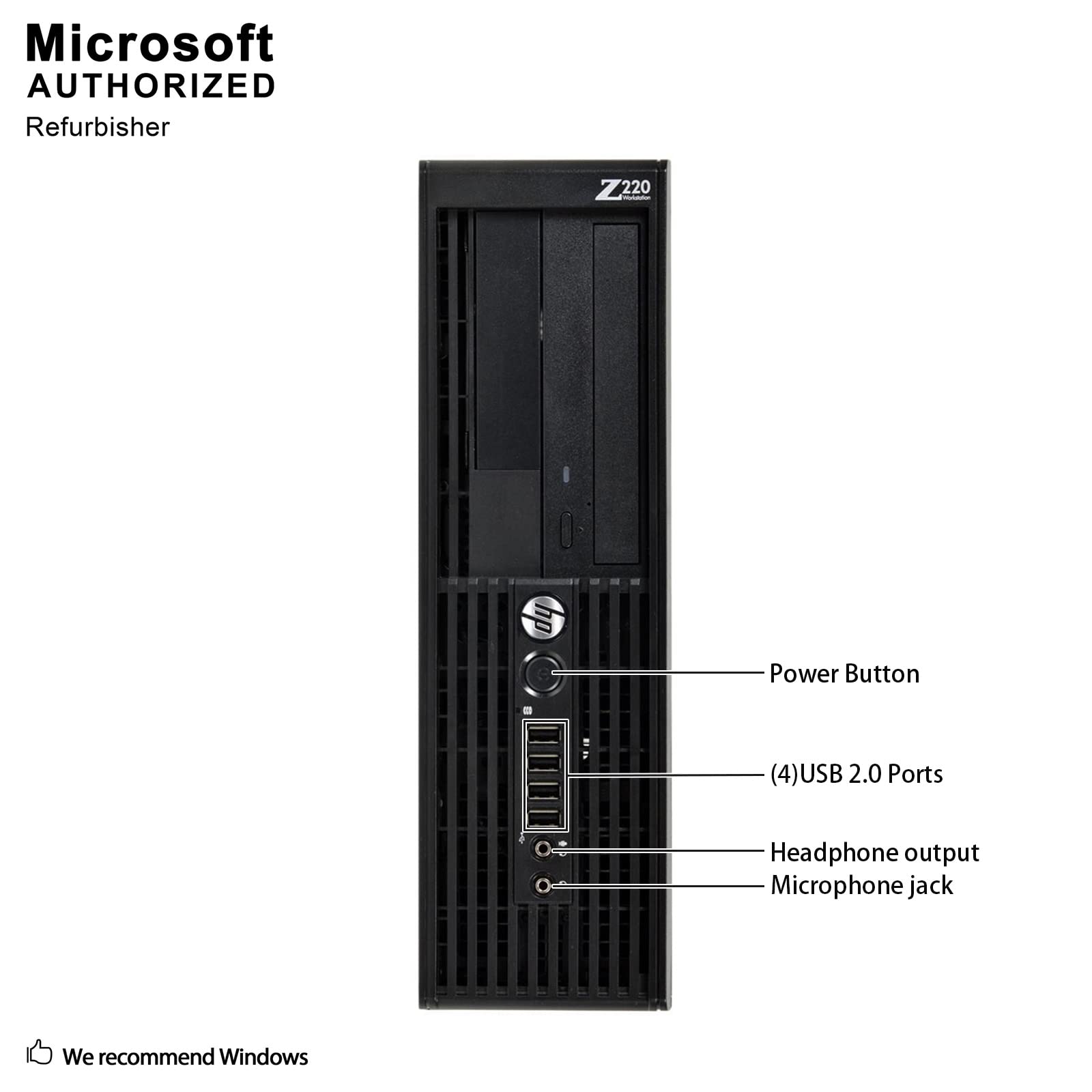 HP Z220 Desktop Computer - Intel Core i7 3.8GHz, 32GB DDR3, New 1TB SSD, Windows 10 Pro 64-Bit, WiFi, DVDRW, USB 3.0 (Renewed)