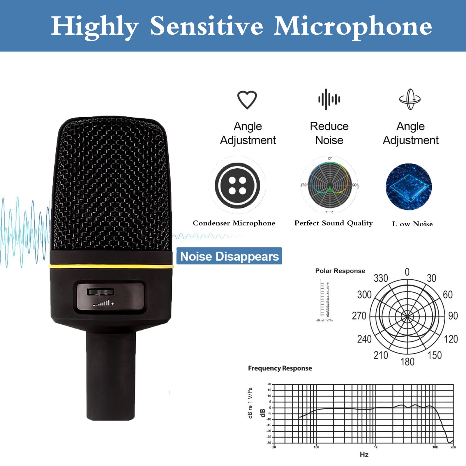 Gaming PC REMALL Microphone,Podcast Equipment Bundle Microphone Condenser Kit, USB Streaming Podcast 192KHZ/24Bit Plug&Play Computer USB Microphone for Computer Recording Studio Package