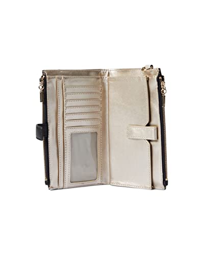 GUESS Kasinta Double Zip Organizer Wallet, White/Caramel