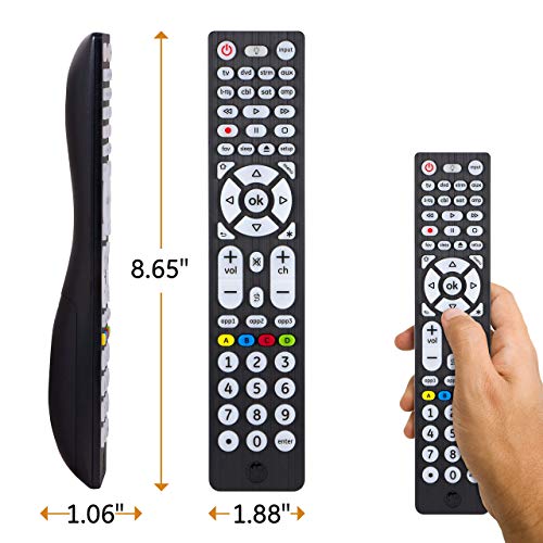 GE Backlit Buttons Universal Remote Control, Samsung TV Remote Control Replacement, Samsung Remote Control for Smart TV, Roku Remote Replacement, Vizio, LG TV, Sony, Apple TV, 8-Device, Black, 37123