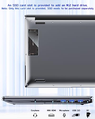 SAINTDISE 15.6 Inch Laptop PC Built with Intel Cerelon N5095(UP to 2.9Ghz) 4-Core CPU Laptops 16GB RAM 512GB ROM UHD Notebook Computer WiFi5 Bluetooth 4.2 Webcam,Fingerprint Unlock
