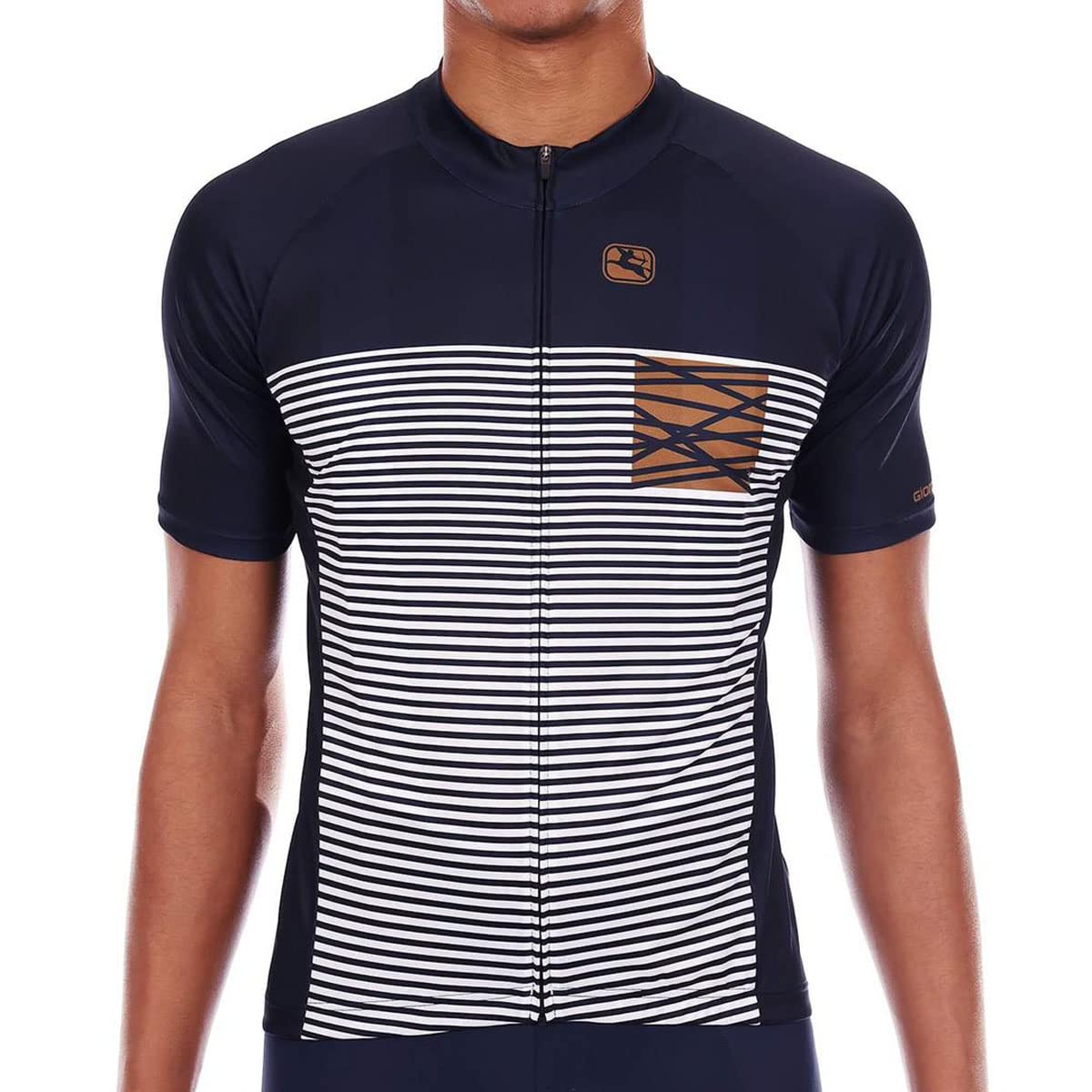 Giordana Men's Mare Vero Pro Moda Short Sleeve Cycling Jersey, Navy/Gold/White, L