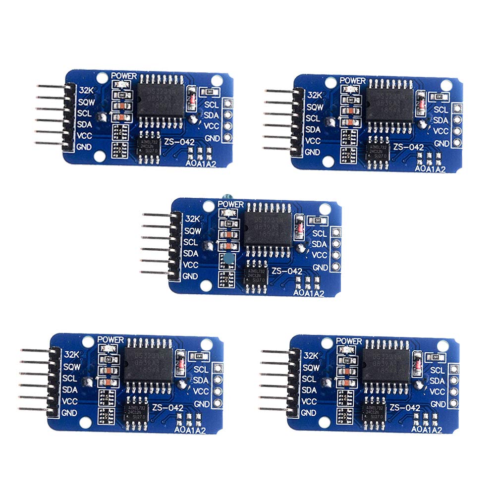 Geekstory 5PCS DS3231 Real Time Clock Module RTC Sensor High Precision AT24C32 IIC Timer Alarm Clock for Arduino Raspberry Pi