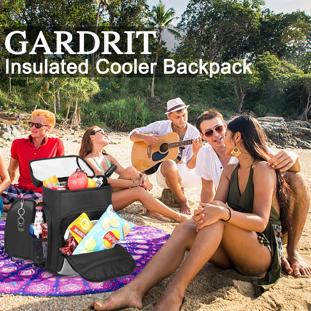 GARDRIT Insulated Cooler Backpack - 45 Cans Large Capacity Backpack Cooler Leak-Proof/Waterproof Lightweight Soft Beach Cooler Suitable to Work, Picnic, Hiking, Camping