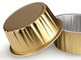 KEISEN 3 2/5" 4oz 120ml 100/PK Disposable Aluminum Foil Cups for Muffin Cupcake Baking Bake Utility Ramekin Cup gold