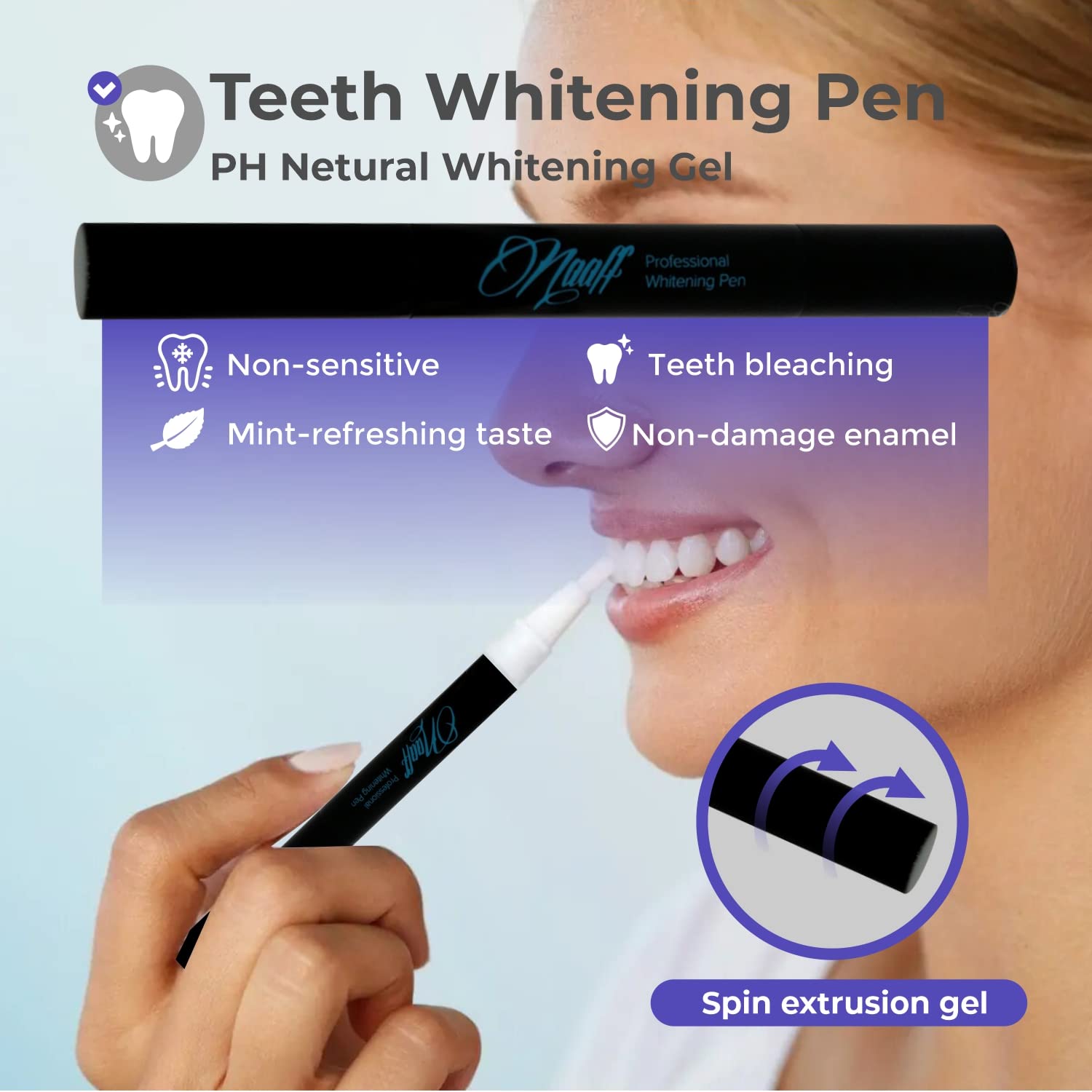 NAAFF Teeth Whitening Kit LED Light Whit Multiple Whitener Mode 35% Carbamide Peroxide 3 whitening Pen