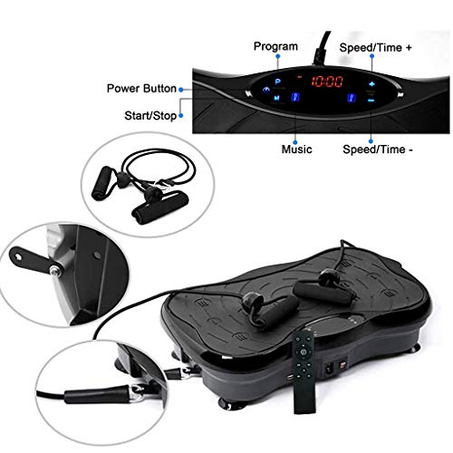 FRJINIE Vibration Plate Exercise Machine, Whole Body Workout Vibration Fitness Platform, for Home Fitness & Weight Loss with Remote Control,1-99 Adjustable Level, 330lb (Black)