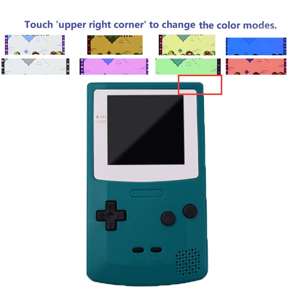 HISPEEDIDO IPS LCD Mod Kits with Q5 OSD Backlit V4 Pro Screen Replacement DIY Console Accessories Compatible with Game Boy ColorGBC (Retro Pixel)