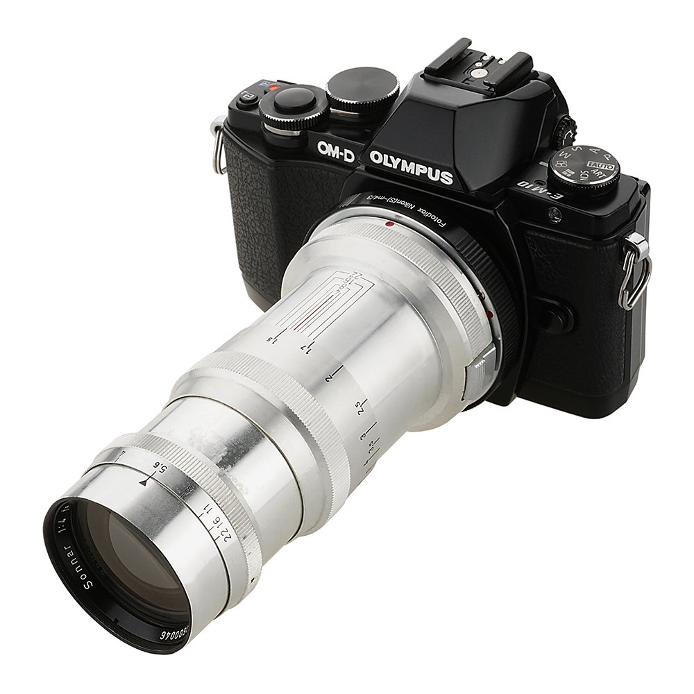 Fotodiox Lens Mount Adapter for Nikon Nikkor S, Contax RF, or Kiev Rangefinder External Bayonet Lenses to Micro Four Thirds (MFT, M4/3) Mount Mirrorless Camera Body