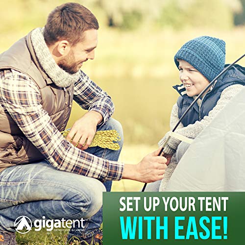 GigaTent 10-Piece Camping Stake Set - Complete Lightweight Tent Setup with Portable Bag - Essential Gear for Outdoor & Hiking