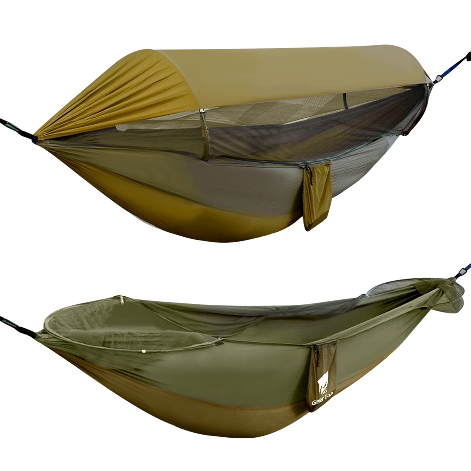 GEERTOP Portable Camping Hammock with Net Lightweight Backpacking Hammock with Tree Straps for Outdoor Camp, Hiking, Beach, Backyard