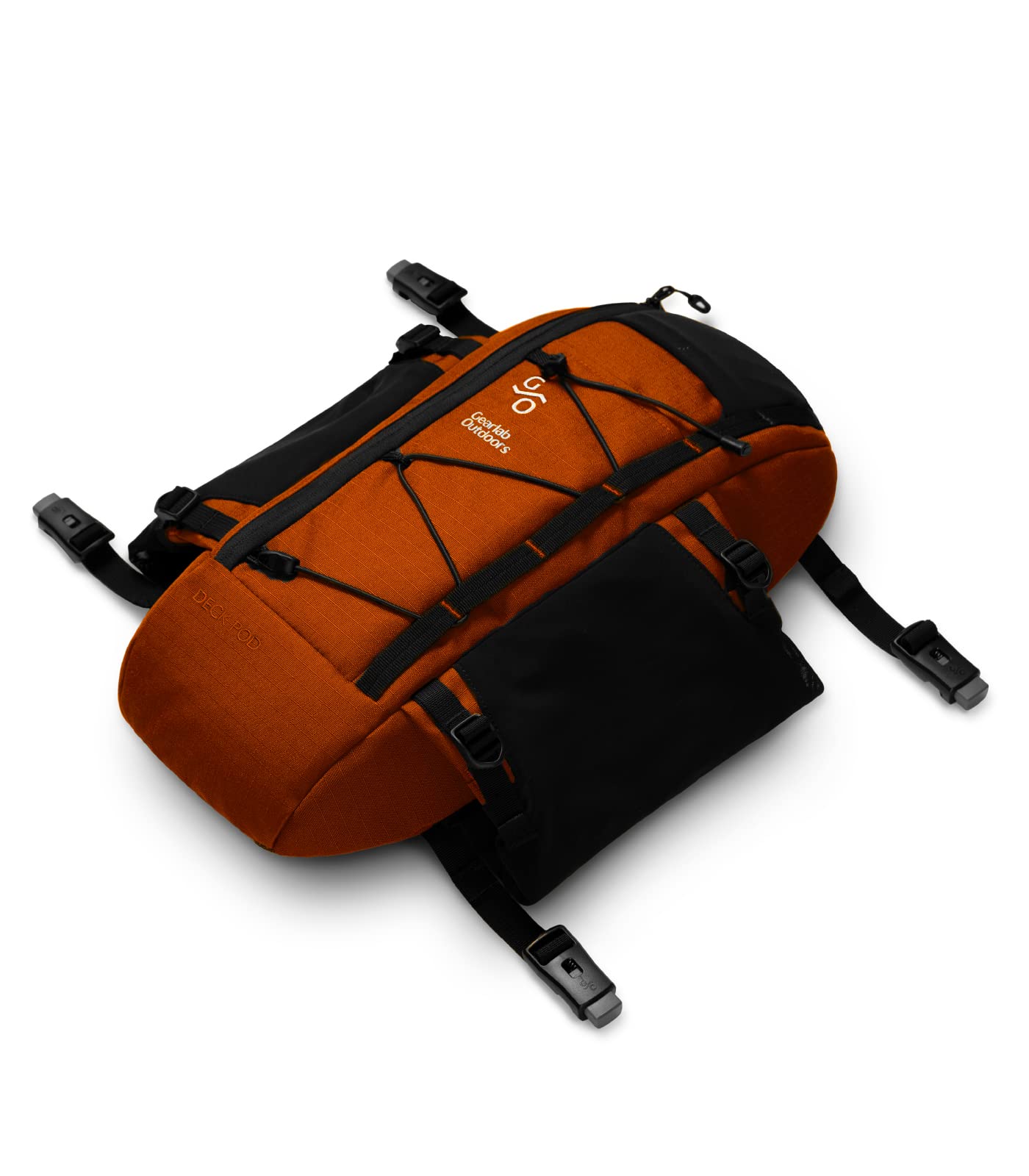 Gearlab Deck Pod 2 - Kayak Deck Bag, Deckhand system (Holds Paddle Float, Bilge Pump) (Black) (Lava)