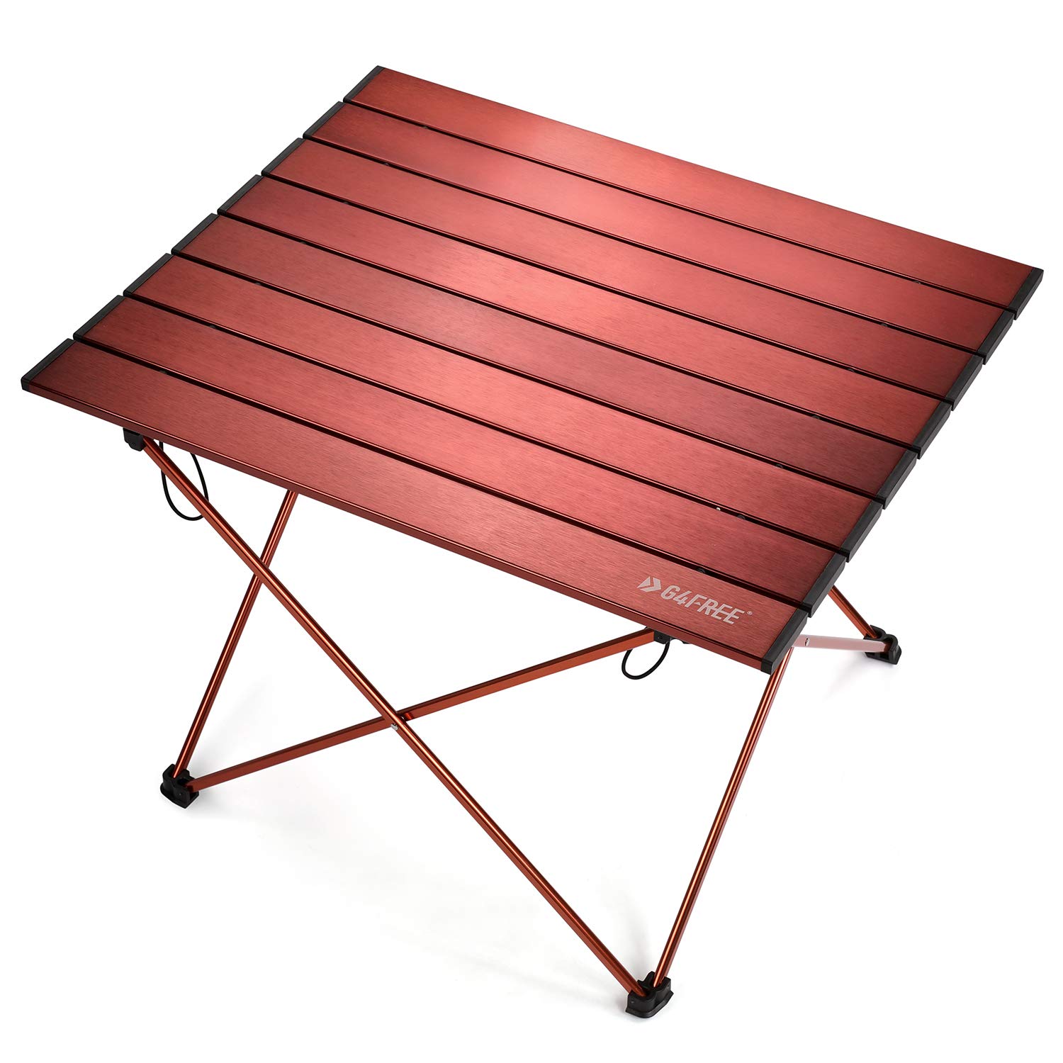 G4Free Portable Camping Table Aluminum Folding Table Compact Roll Up Tables with Carrying Bag for Outdoor Camping Hiking Picnic(Black Medium)