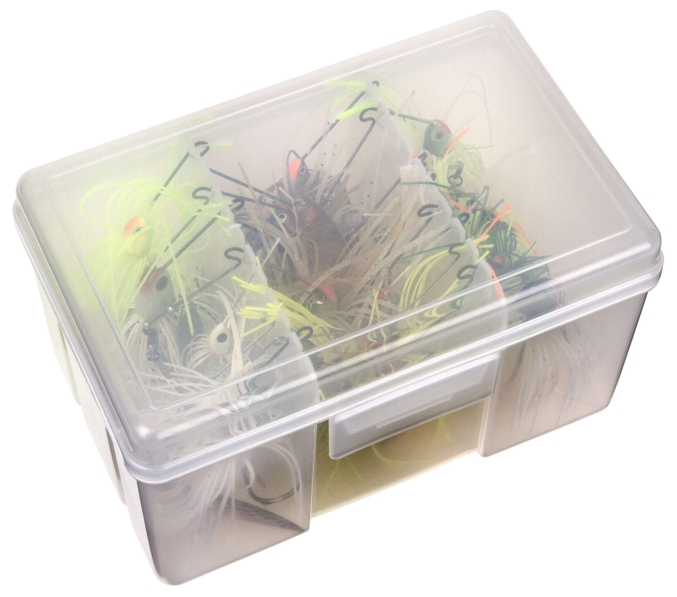 Flambeau Outdoors 00330 Medium Spinnerbait Box, Fishing Bait and Lure Organizer, Clear