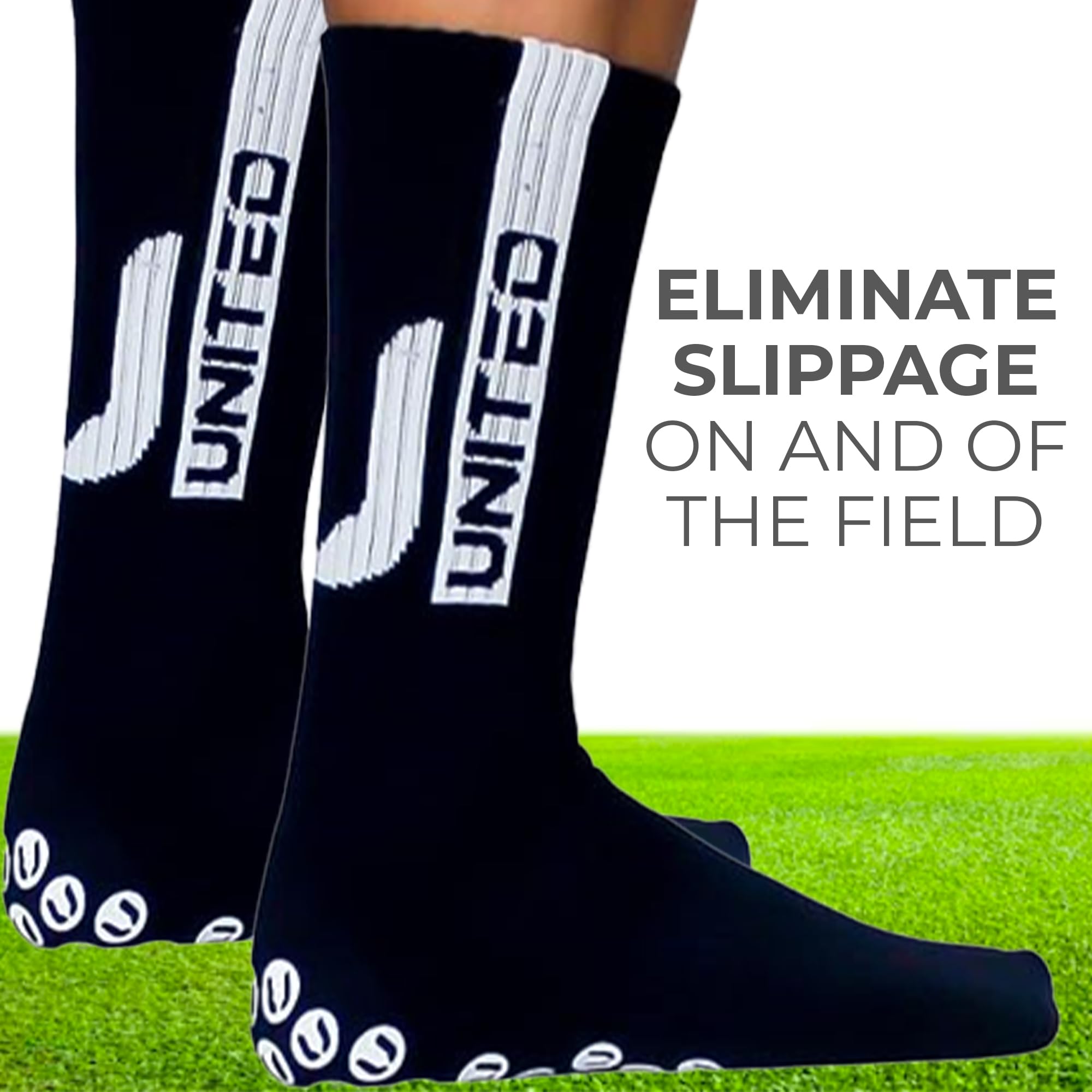 Grips United Grip Socks Men’s Non-Slip Soccer Socks – Best For Athletes (Black – Small)