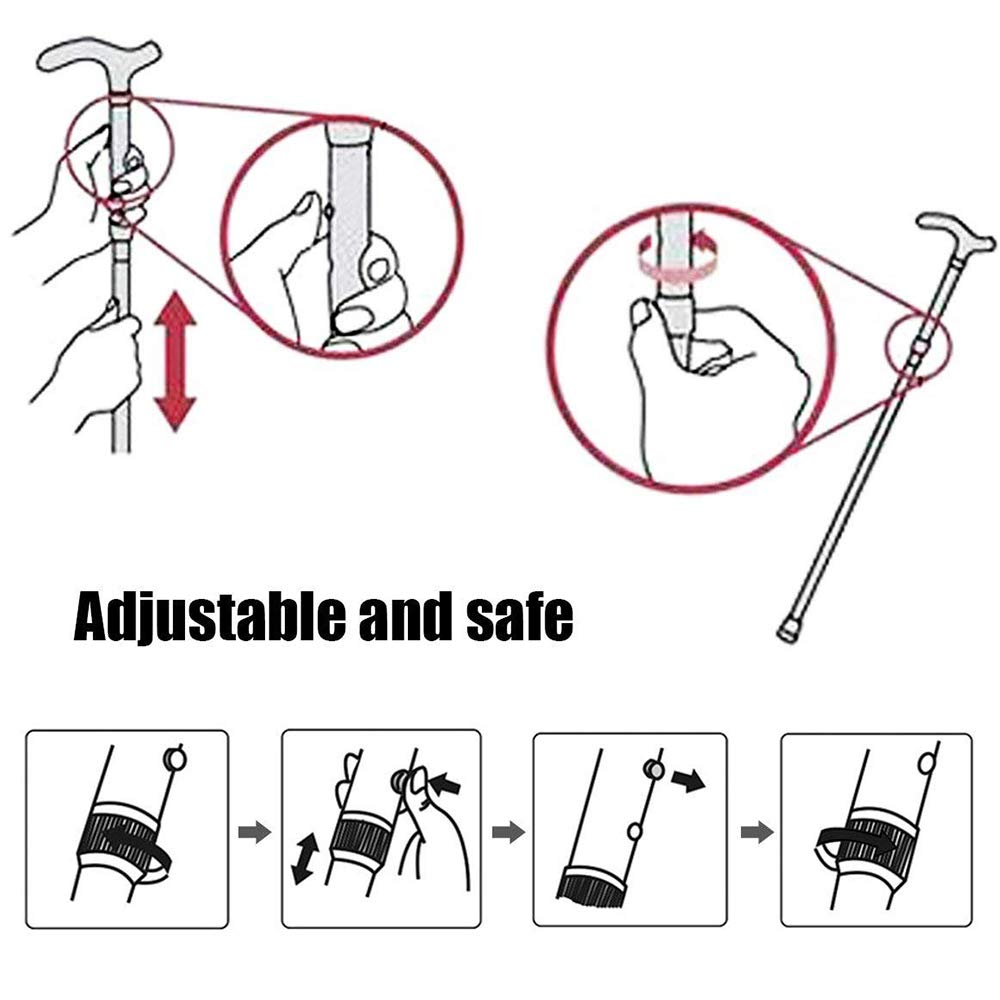 Fullgaden Upgraded Version Hiking/Trekking/Camping Stick&Pole Foldable, Portable, Adjustable Hand Walking Cane, Mountaineering Crutches Outdoor for Men, Women, Gold