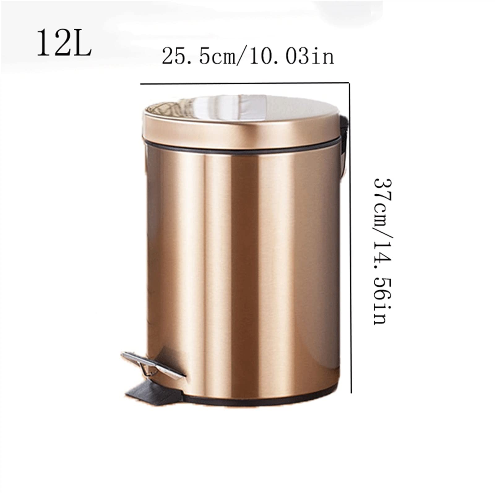 Garbage Recycling Bin Large Indoor Trash Can Round Stamped Trash Can with Lid Office Bedroom Waste Paper Basket Kitchen Trash Can (Roze)