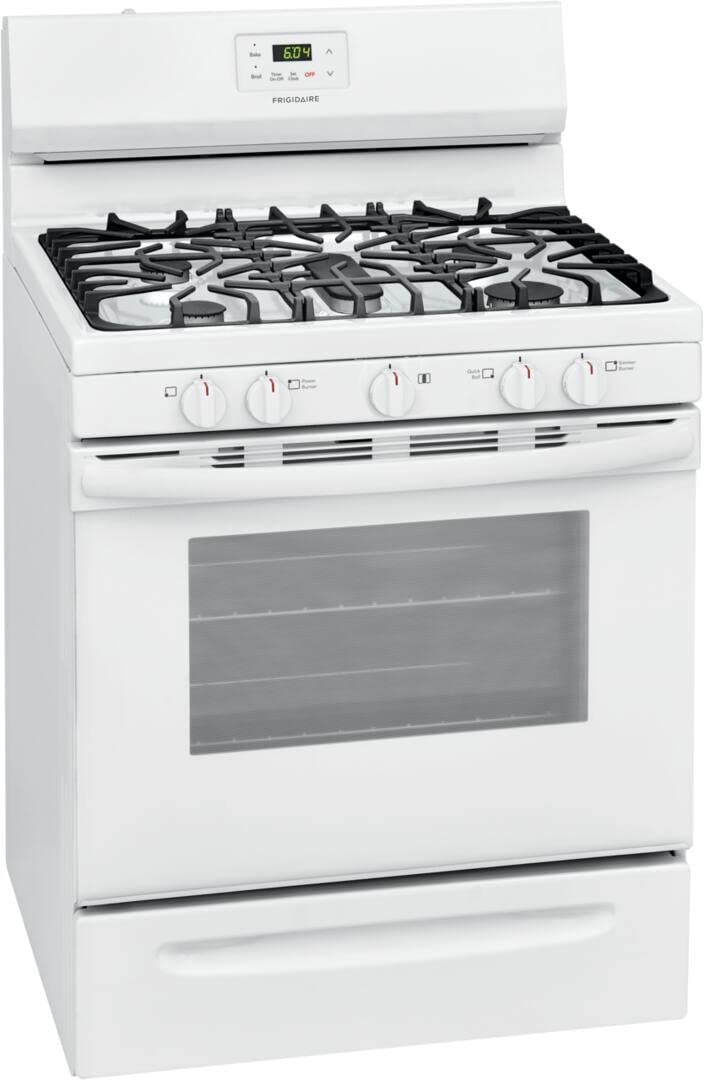 Frigidaire FCRG3052AW 30" Freestanding Gas Range with 5 Sealed Burners 5 cu. ft. Oven Capacity in White