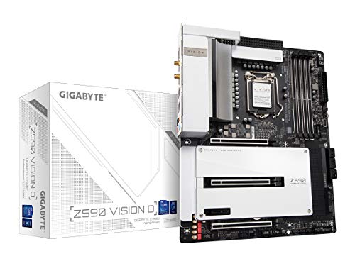 GIGABYTE Z590 Vision D (LGA 1200/ Intel/ Z590/ ATX/Triple M.2/ PCIe 4.0/ USB 3.2 Gen2X2 Type-C/Intel WiFi 6/ Dual 2.5GbE LAN/Intel Thunderbolt 4/ Motherboard)