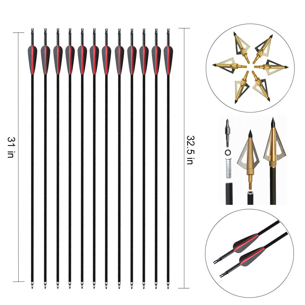 GOLRESOL 56" Archery Bow and Arrows for Adults Takedown Recurve Bow Right Hand Metal Riser with Arrows Quiver for Target Shooting Practice (50Lb)