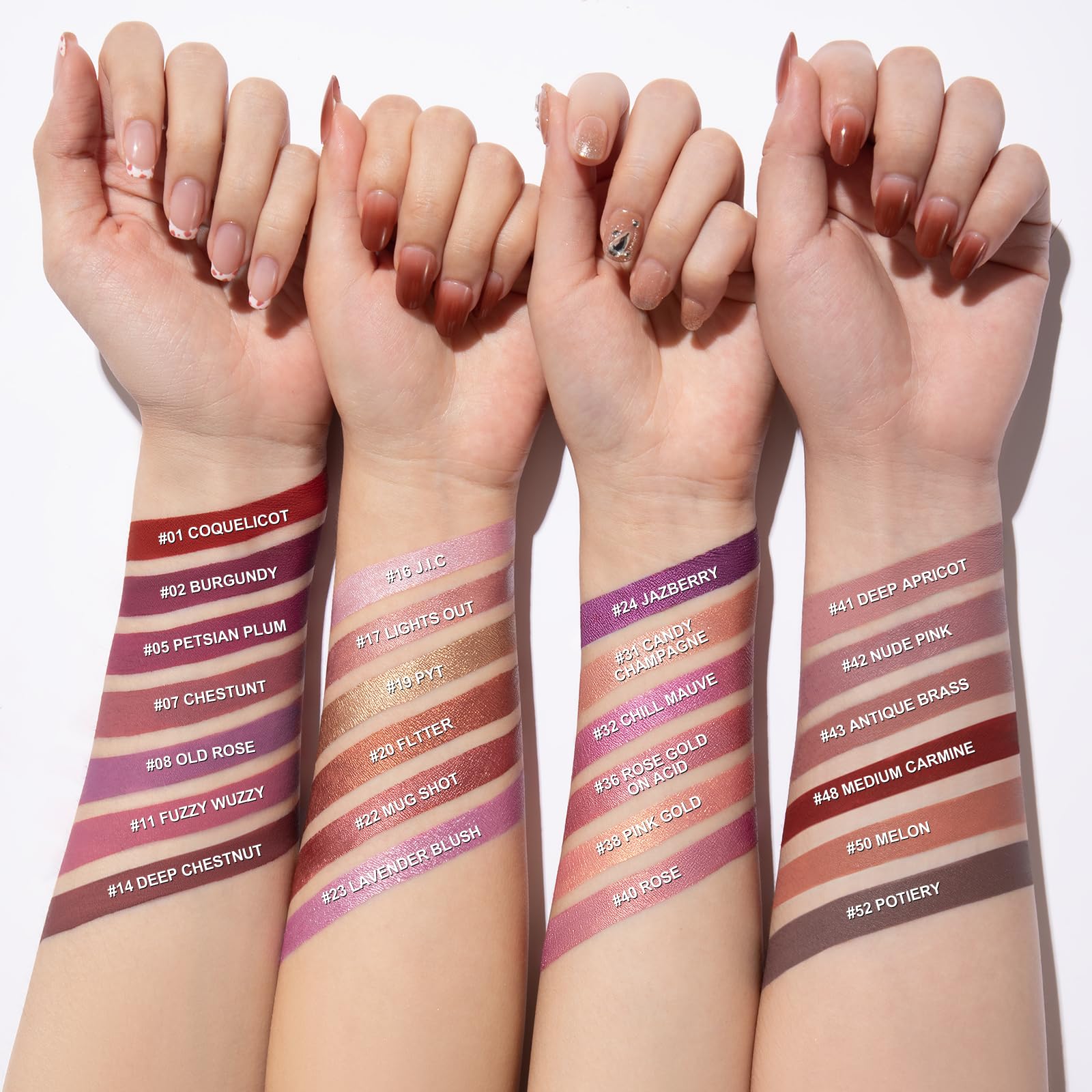 FOCALLURE Metallic Lip Gloss,Long Lasting Waterproof Liquid Lipstick,Highly Pigmented Not Stick Cup Lip Color,Diamond Shimmer Makeup for Women,ROSE