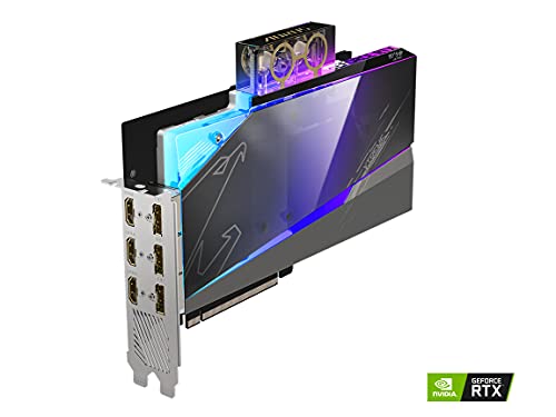 GIGABYTE AORUS GeForce RTX 3080 Xtreme WATERFORCE WB 10G (REV 2.0) Graphics Card, Water Block Cooling System, LHR, 10GB 320-bit GDDR6X, GV-N3080AORUSX WB-10GD REV2.0 Video Card