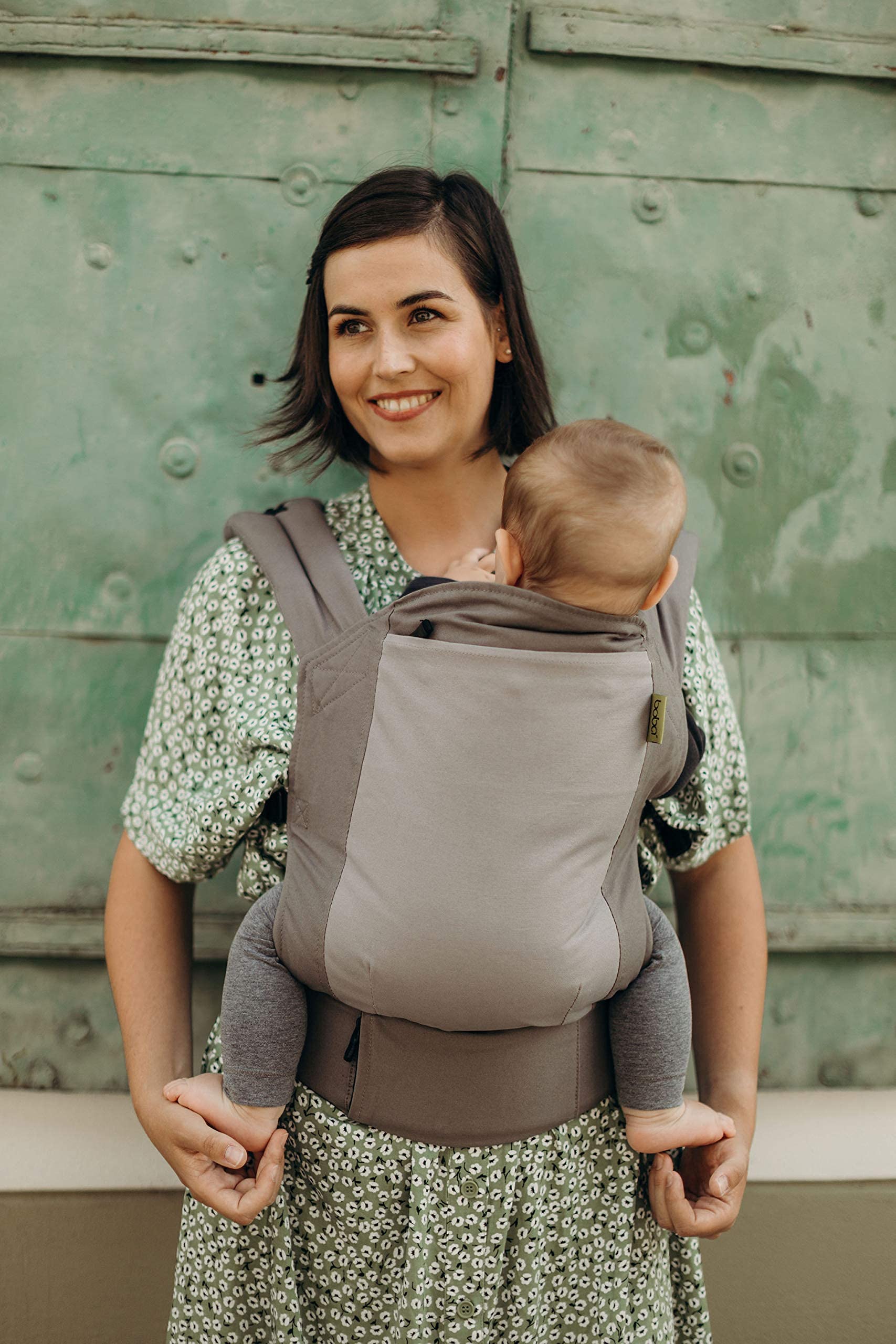 Grey Boba Wrap, Dusk Boba 4GS Soft Structured Carrier, and Organic Teething Pads