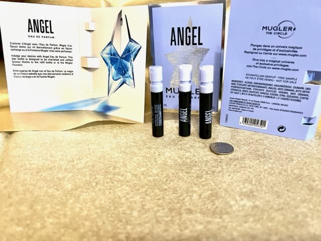 Mugler Angel Perfume, Pack of 3 Sample Vials Gift Set, Perfume for Women Sampler Set
