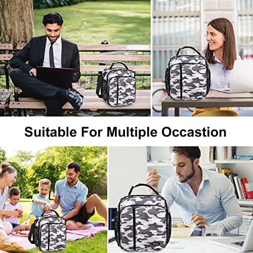 Gocokia Lunch Bag Insulated for Men Women Water- Resistant Cooler Bag with Bottle Holder Bento Box Bag with Adjustable Shoulder Strap for Adults Work Office Picnic (12L, Camo)