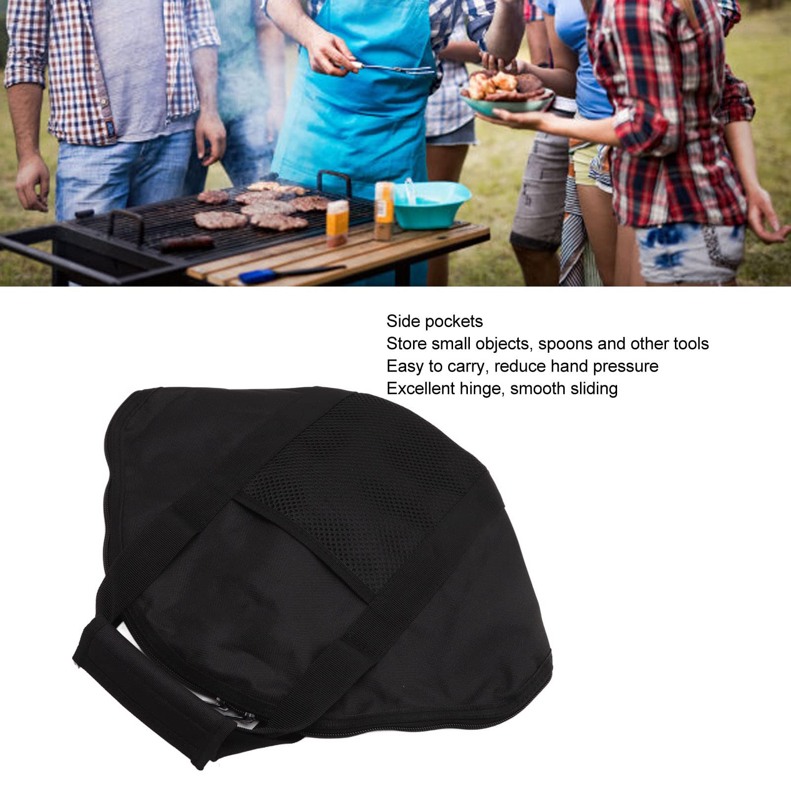 Fry Pan Bag, Handheld Low Pressure Portable Oxford Grill Plate Carry Bag for Outdoor BBQ (Large)