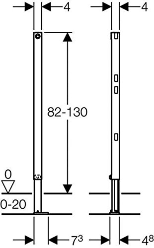 Geberit 21246 5 Duofix 111.825.001 Stand Partially Height