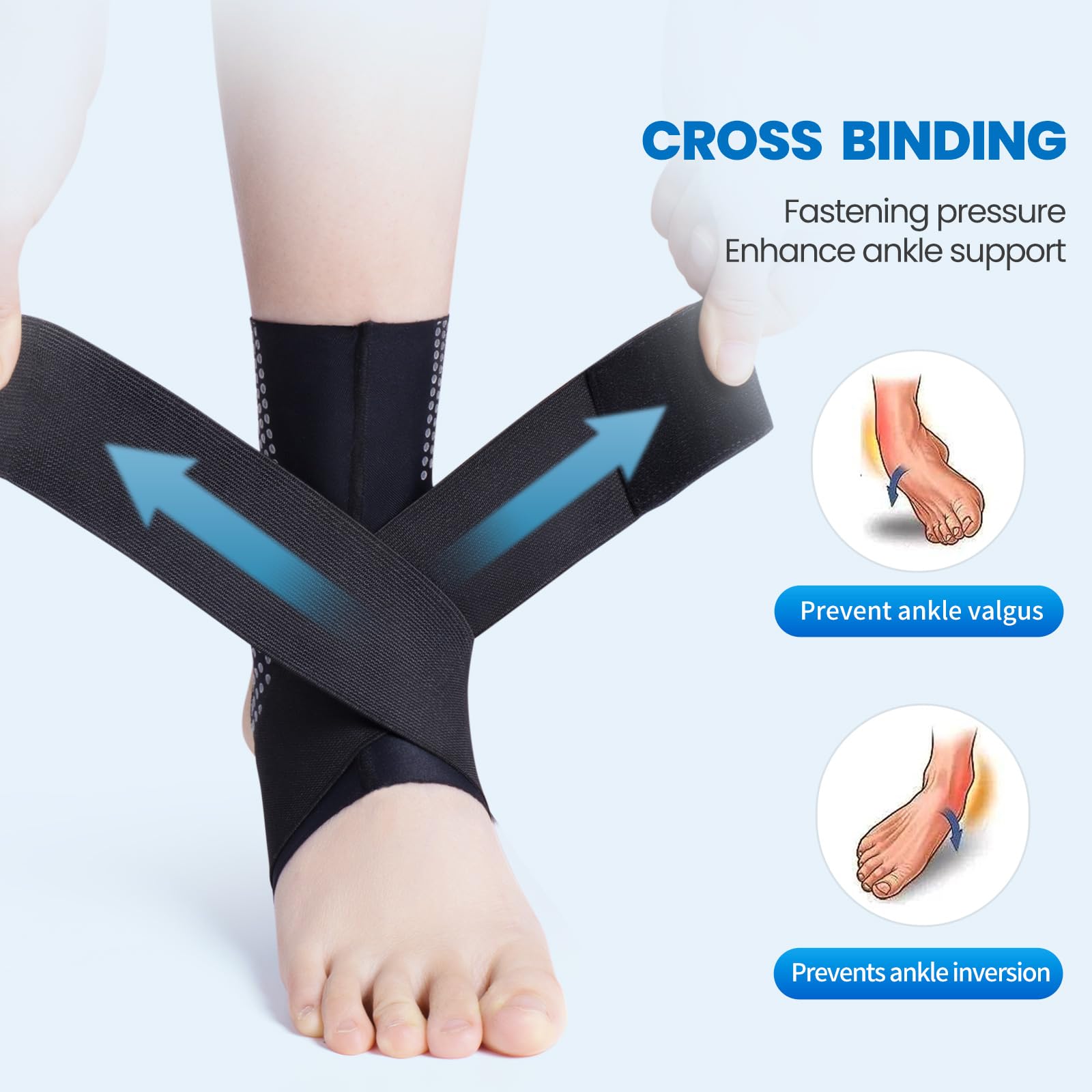Galvaran Ankle Brace, Adjustable Breathable Compression Ankle Support,for Men and Women with Sprained Ankles, Ankle Wrap Stabilizing Ligaments, Plantar Fasciitis Relief