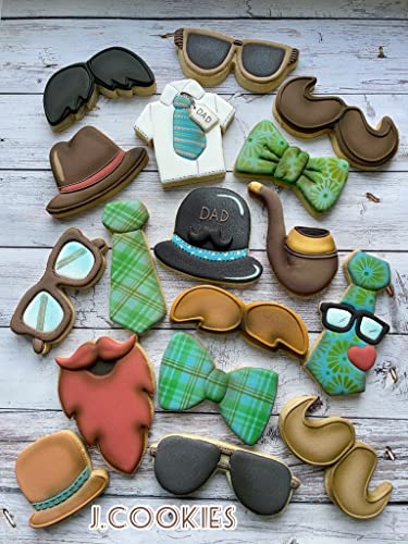 KENIAO Cool Dad Cookie Cutter Set Father's Day, 4 Pcs, Stainless Steel