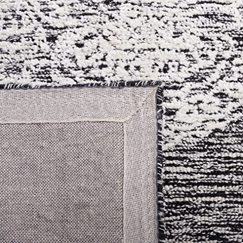 Safavieh Precious Collection Accent Rug - 3' x 5', Black & Ivory, Handmade Wool & Bamboo Silk, Ideal for High Traffic Areas in Entryway, Living Room, Bedroom (PRE303Z)