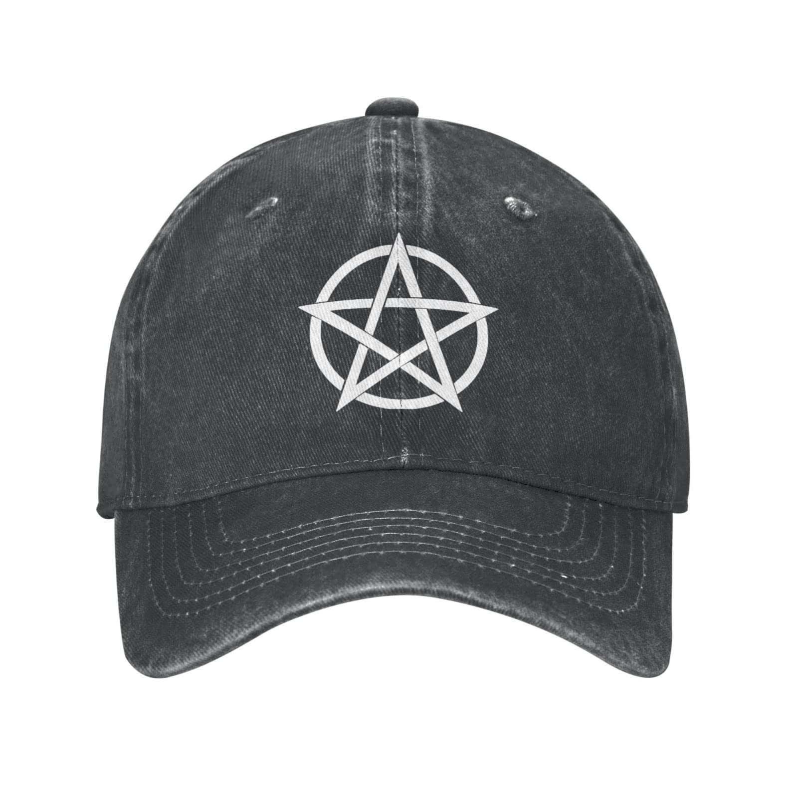 Goth Pentacle Wreath Wicca Witch Pagan Teen Denim Cowboy Hat Baseball Cap Sun Hats Black Trucker Hats