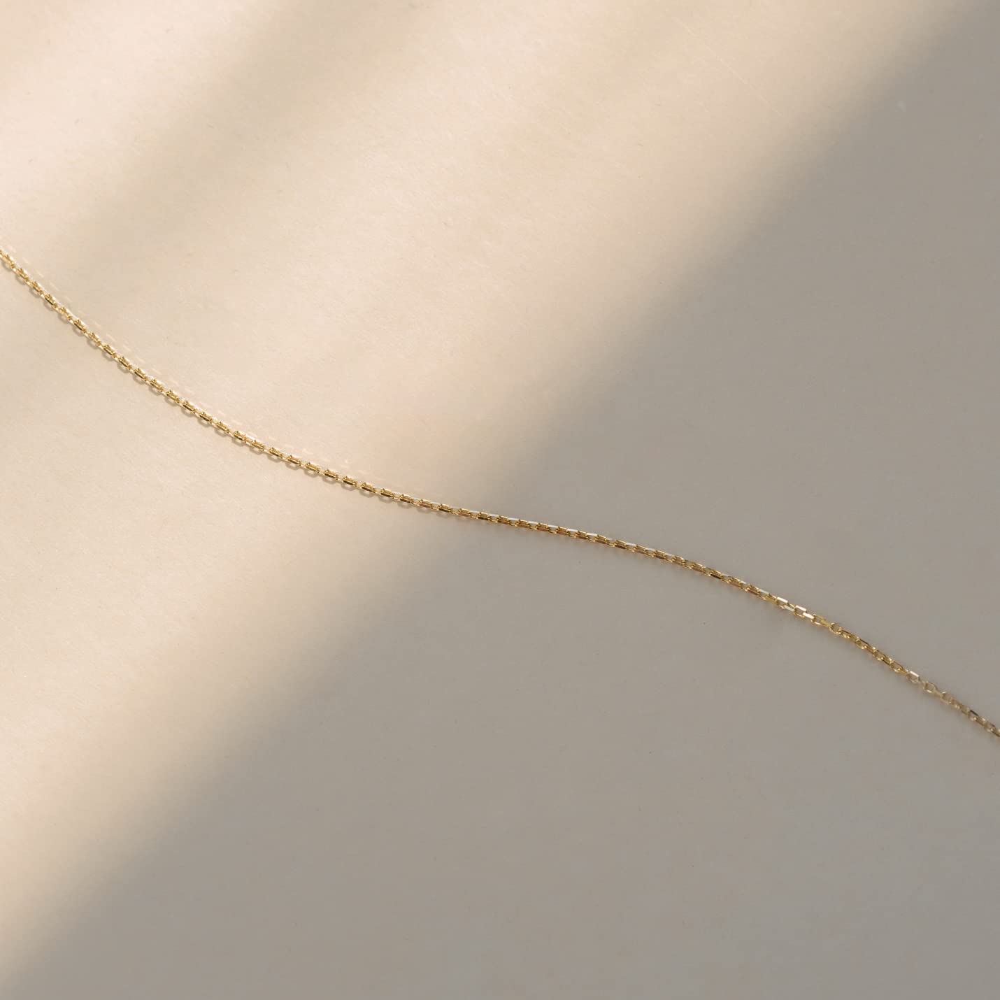 GELIN 14K Solid Gold Thin Cable Chain Bracelet | 14k Yellow Gold Adjustable Chain Bracelets for Women, 6-7"