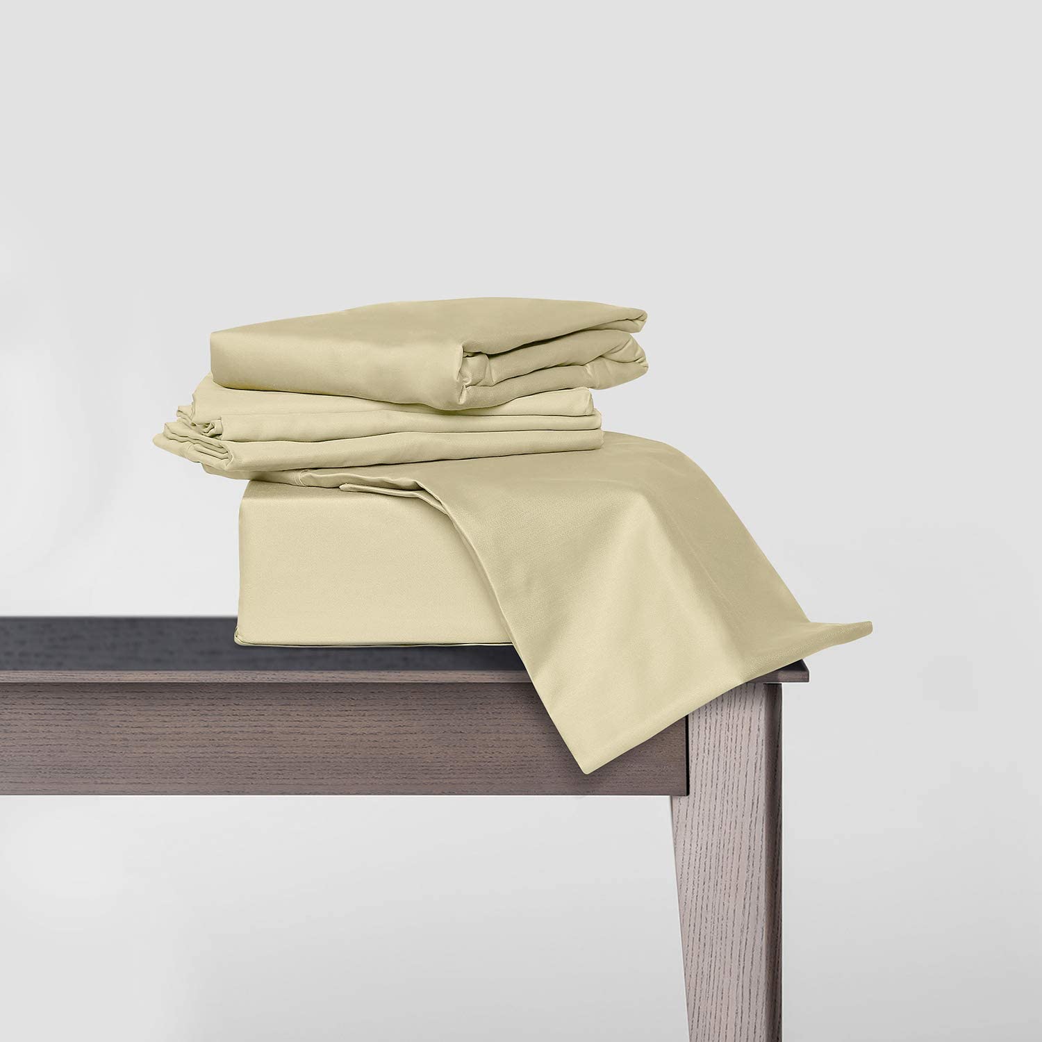 Fisher West NewYork Liberty, Sheets for Full Size Bed, 750 TC Bedsheets with Pillow Covers for Bedroom Décor, TightFit Elastic Pocket 17" Wrinkle, Fade Resistant Fitted Sheet Set (Taupe, 6 Pcs)